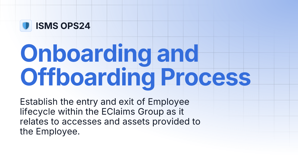 Onboarding and Offboarding Process | ISMS OPS24